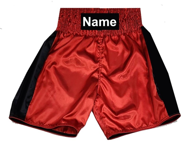Short boxe anglaise Personnalisé : KNBSH-033-Rouge | LaboxeThai.com