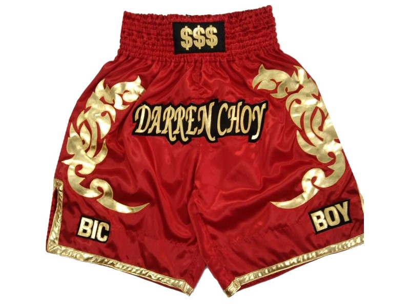 Short de boxe anglaise Personnalisé : KNBXCUST-2039-Rouge | LaboxeThai.com
